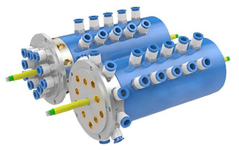 10 Passage Pneumatic/Hydraulic + Electrical Rotary Joints - Grand