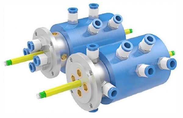 4 Passage Pneumatic/Hydraulic + Electrical Rotary Joints - Grand