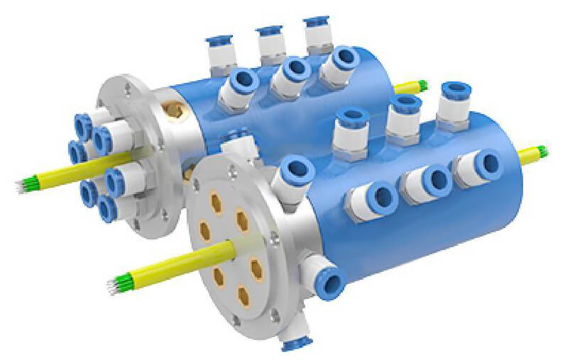 8 Passage Pneumatic/Hydraulic + Electrical Rotary Joints - Grand