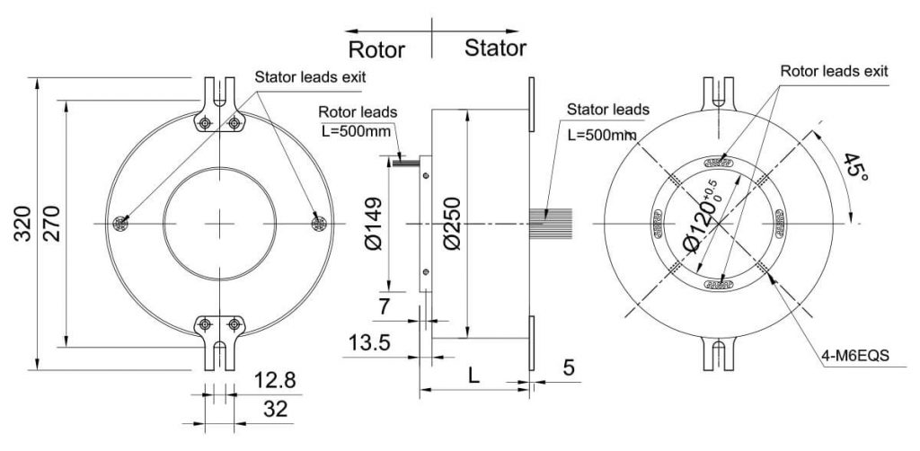 Through Hole Slip Ring HG120250 - Grand