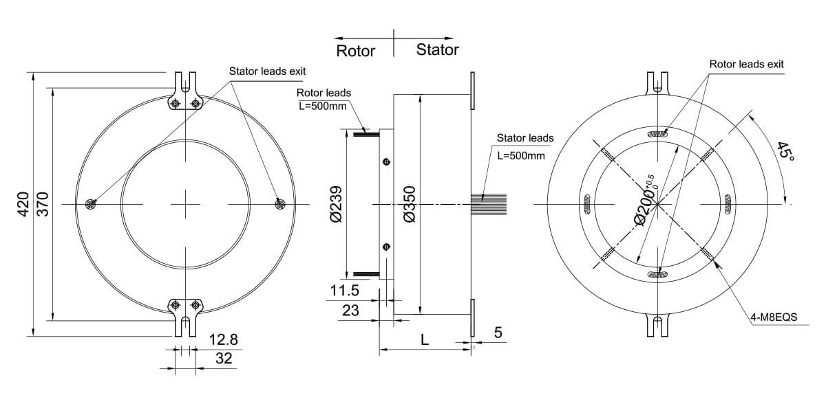 Through Hole Slip Ring HG200350 - Grand