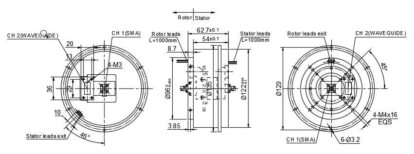 RF rotary joint HRD122-2-SMA-14.5-5 - Grand