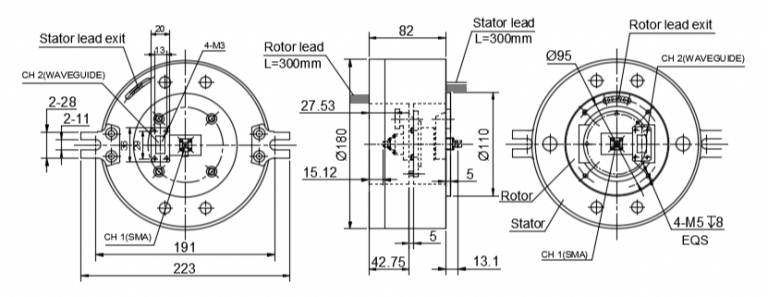 RF rotary joint HRD180-2-SMA-14.5-15 - Grand